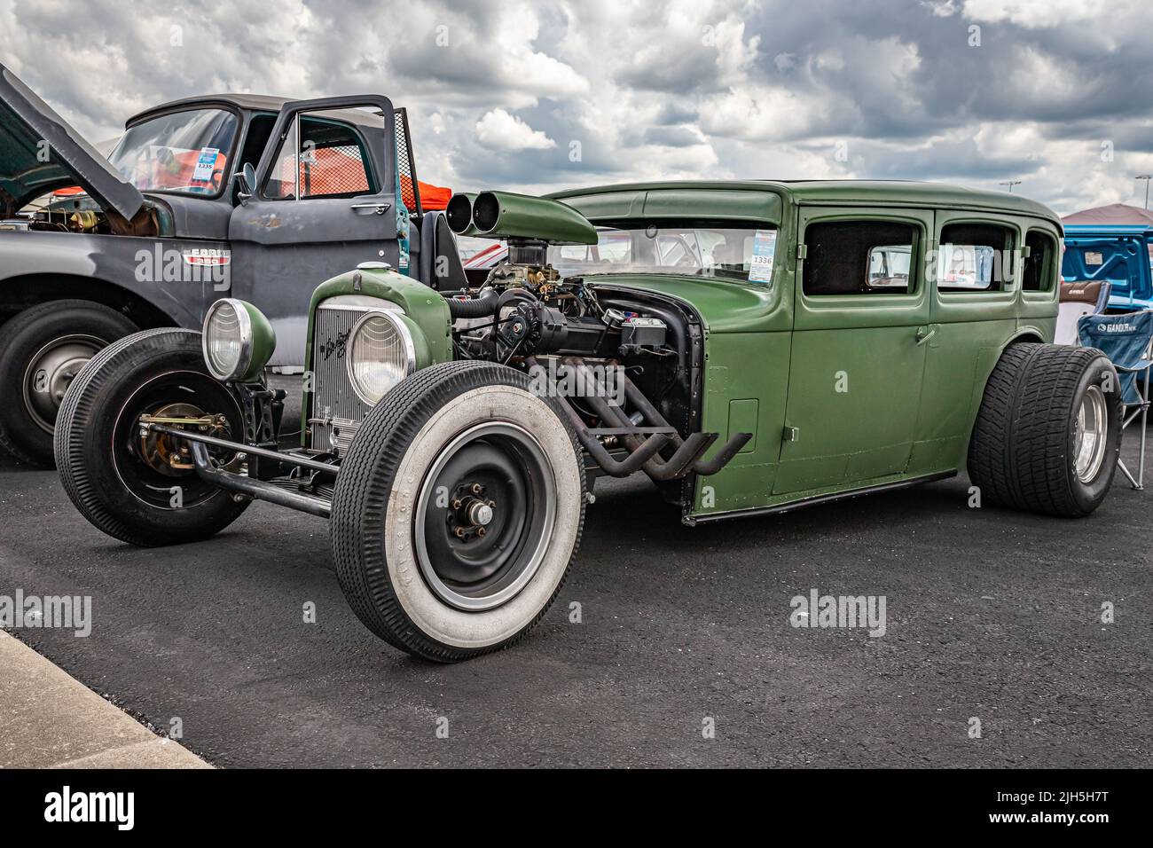 Lebanon, TN - May 14, 2022: Low perspective front corner view of a 1930 ...