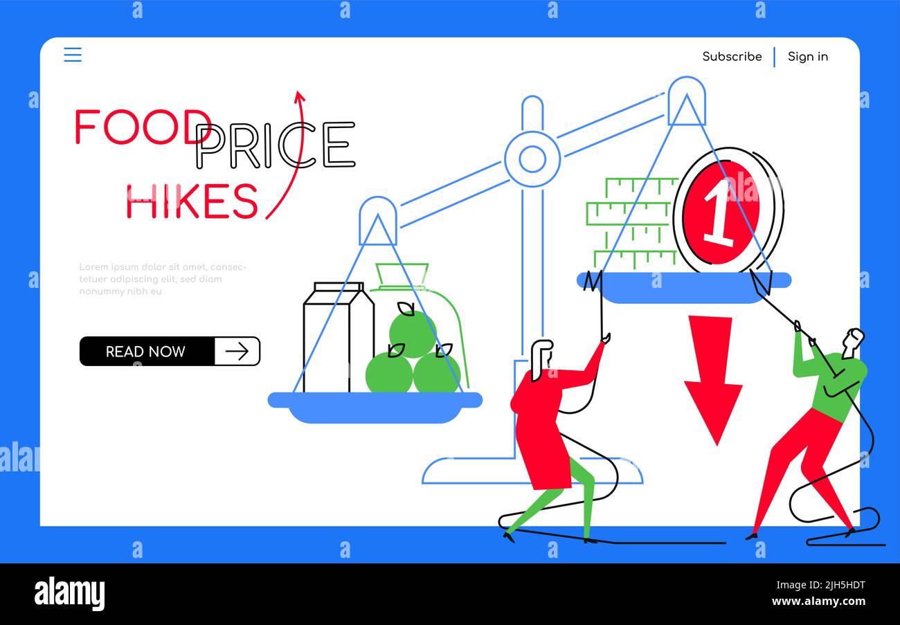 Food price hikes - modern flat design style web banner Stock Vector ...