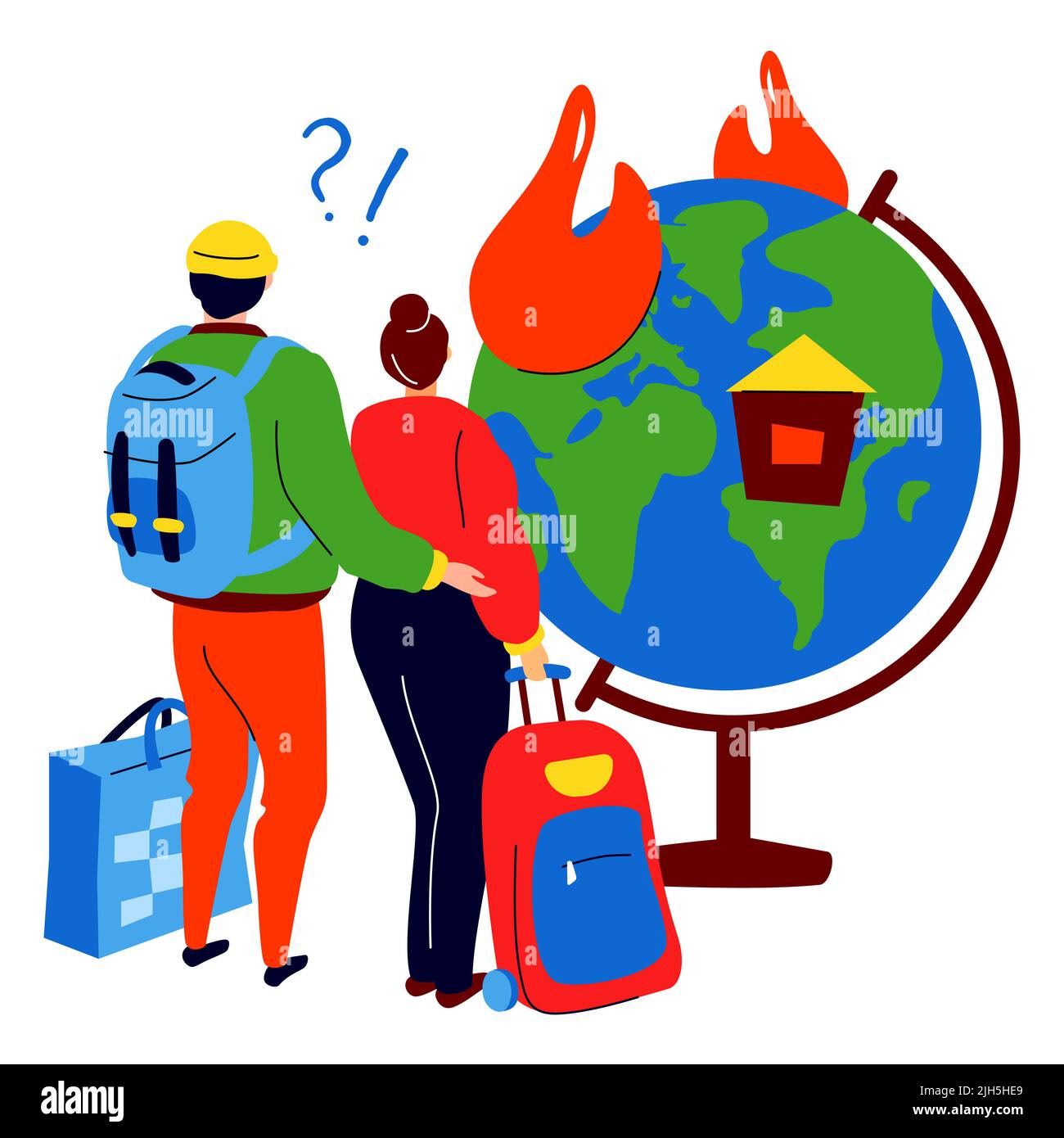 Losing home - modern colorful flat design style illustration Stock ...