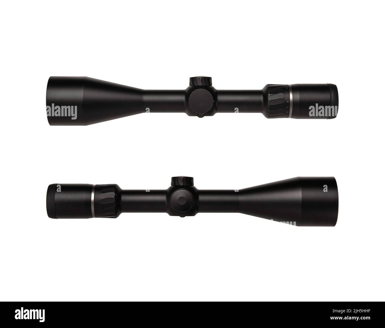 Modern black optical sight. Optical device for aiming at long distances ...