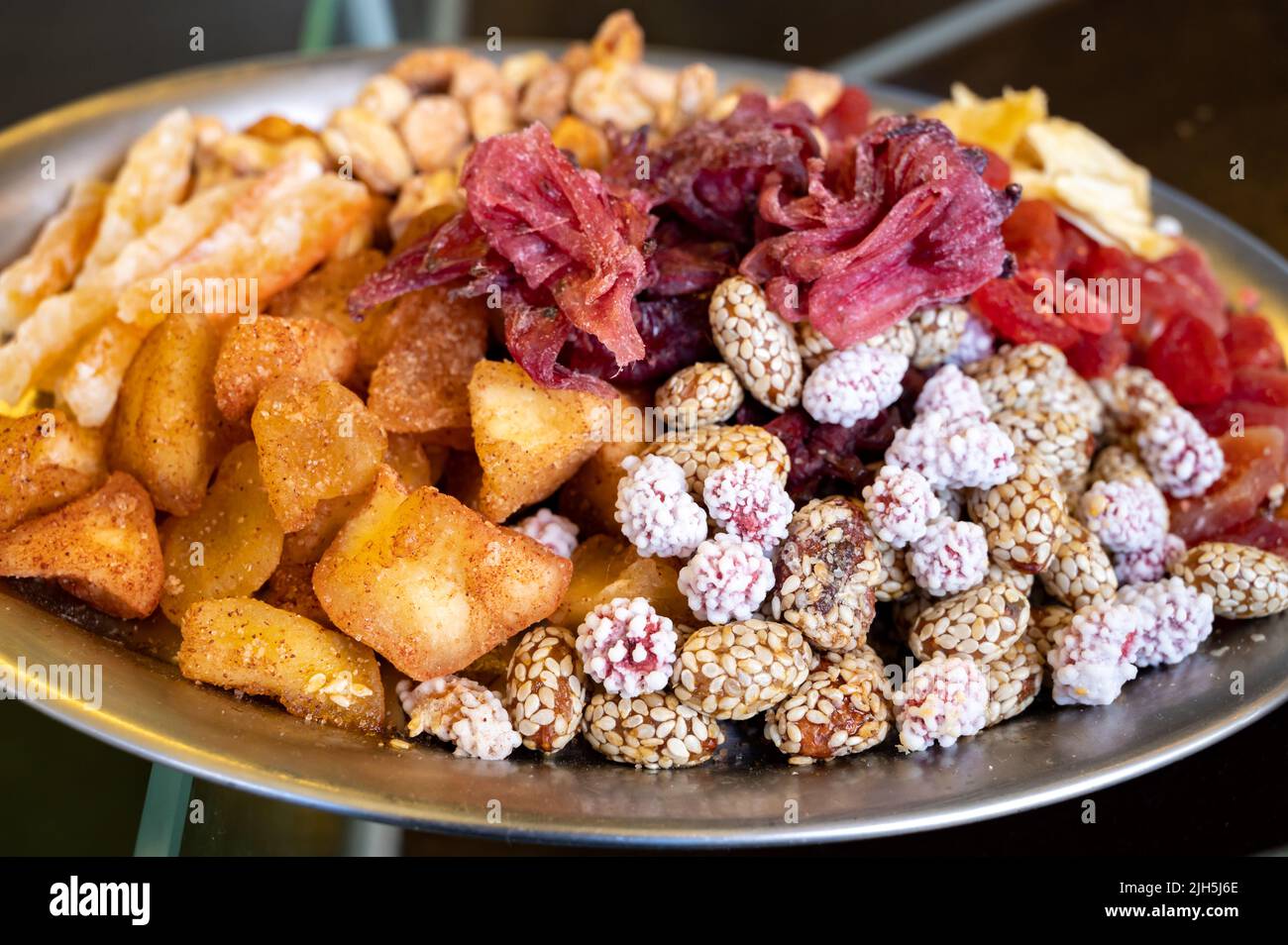Turkish and Middle East dessert and finger food, assortment of nuts ...