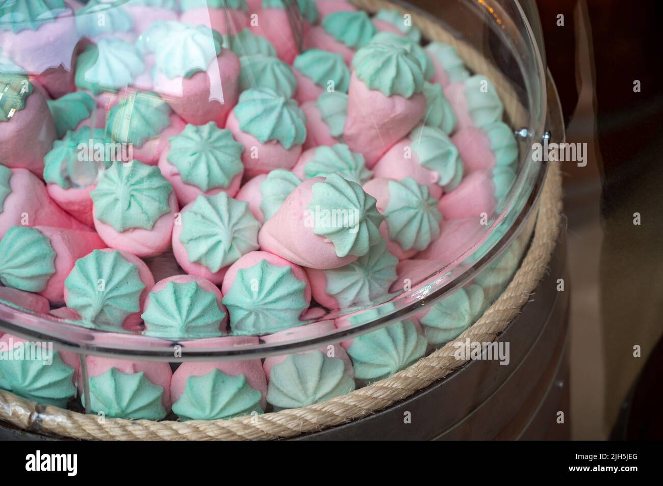 Colorful sweet candies, jelly beans and bombons in Spanish candy shop ...