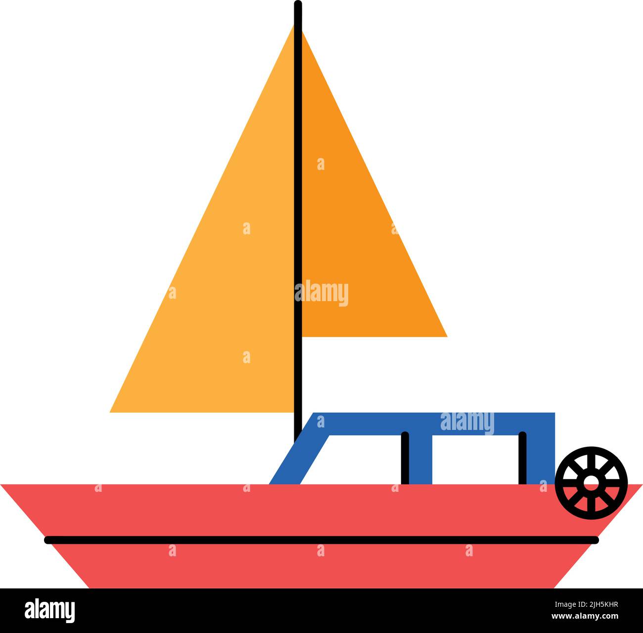 red sailboat mean transport icon Stock Vector Image & Art - Alamy