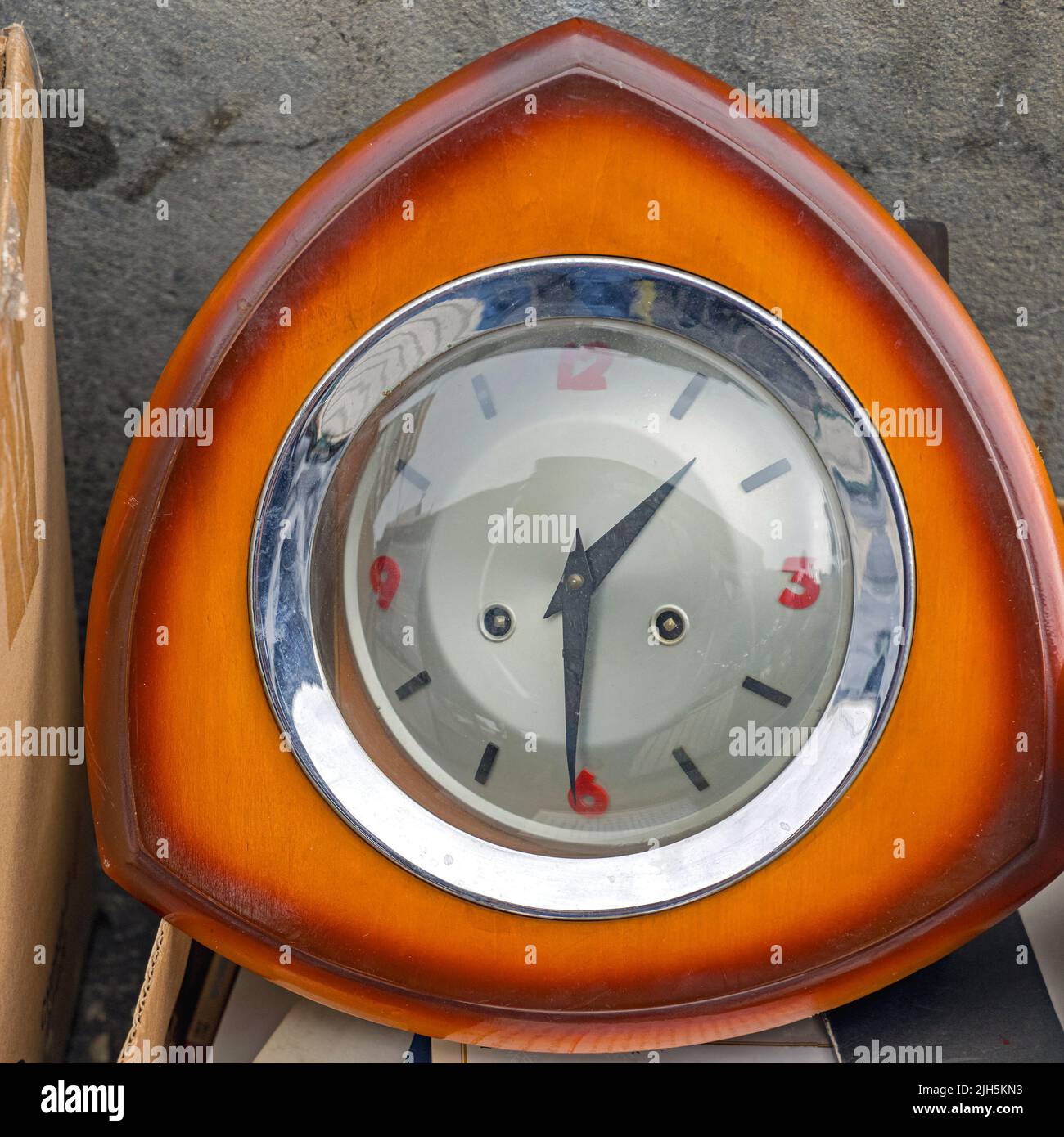 Vintage Style Wall Chinese Clock With Wooden Frame Stock Photo - Alamy