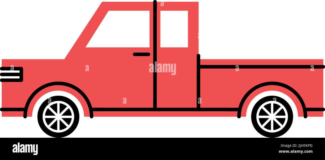 red truck mean transport icon Stock Vector Image & Art - Alamy