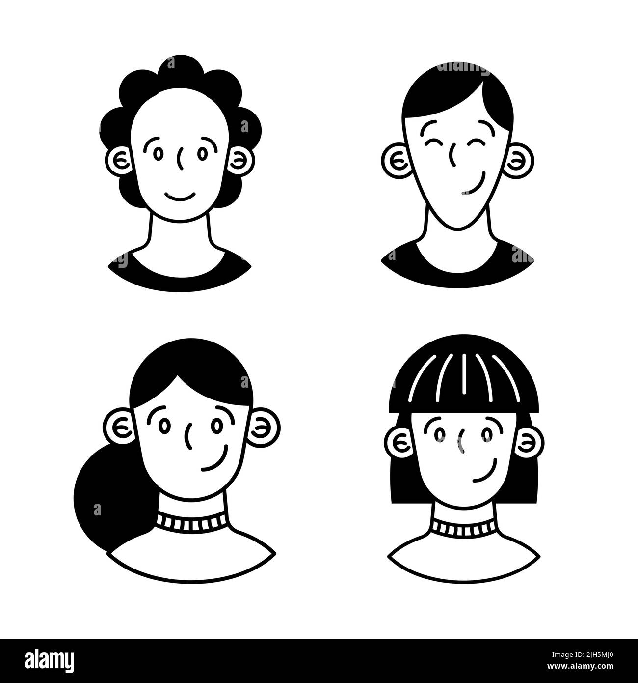 Four profiles Stock Vector Images - Alamy