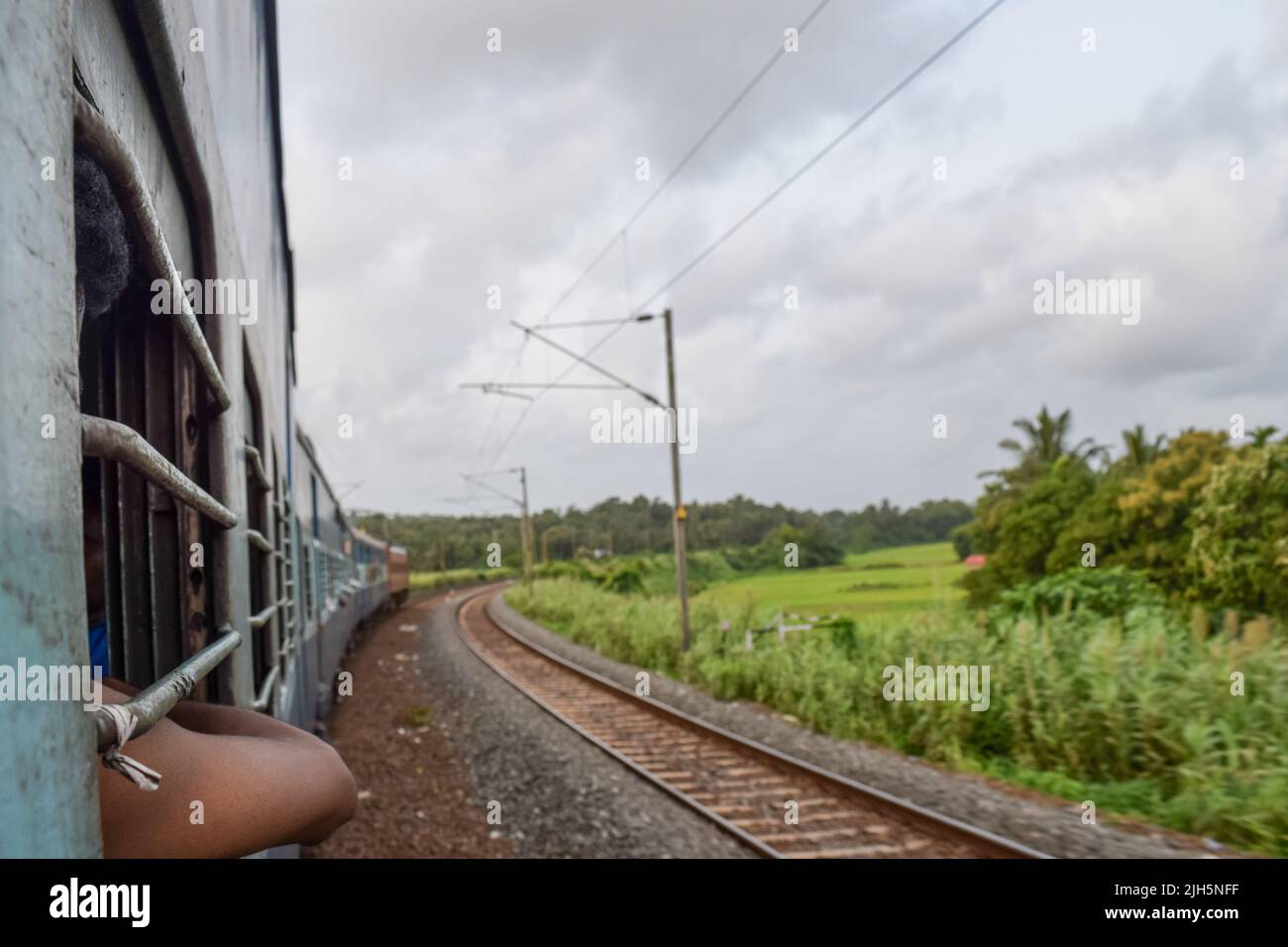 India train side view hi-res stock photography and images - Alamy