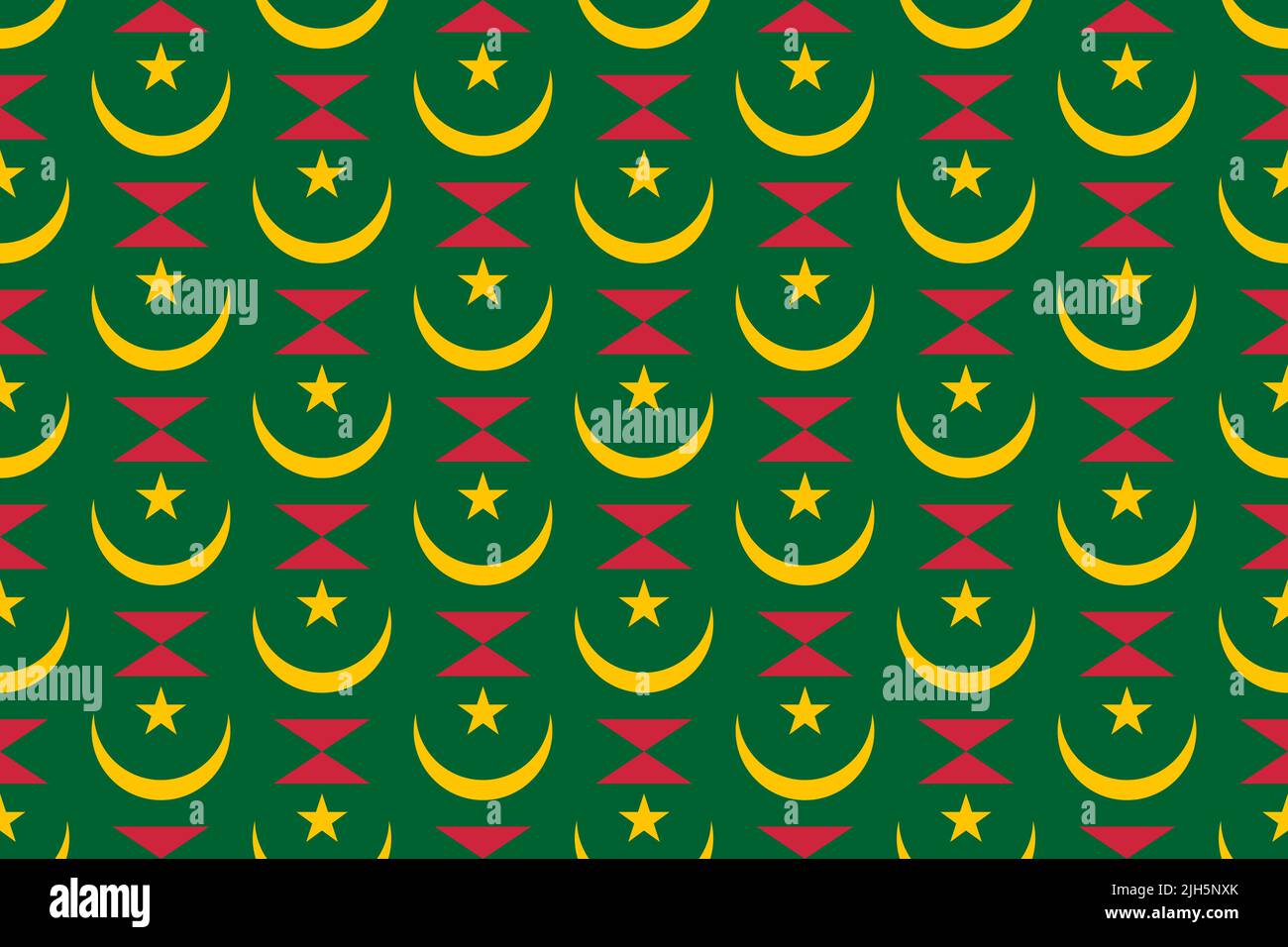 Geometric pattern in the colors of the national flag of Mauritania. The ...