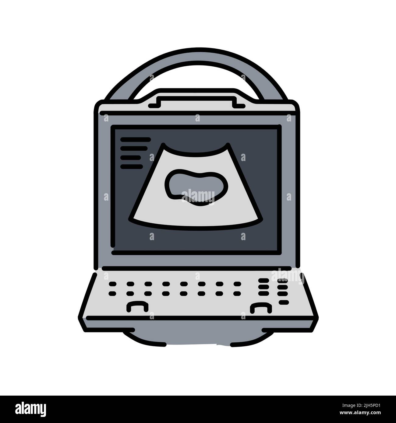 Wireless ultrasound device color line illustration Stock Vector Image ...