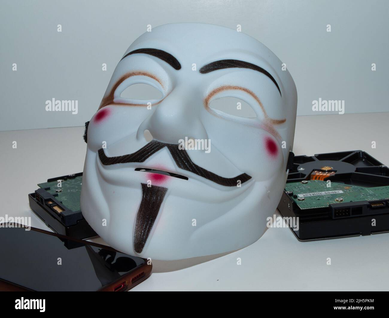 Guy Fawkes like Anonymous style hacker mask. Excellent imagery for ...