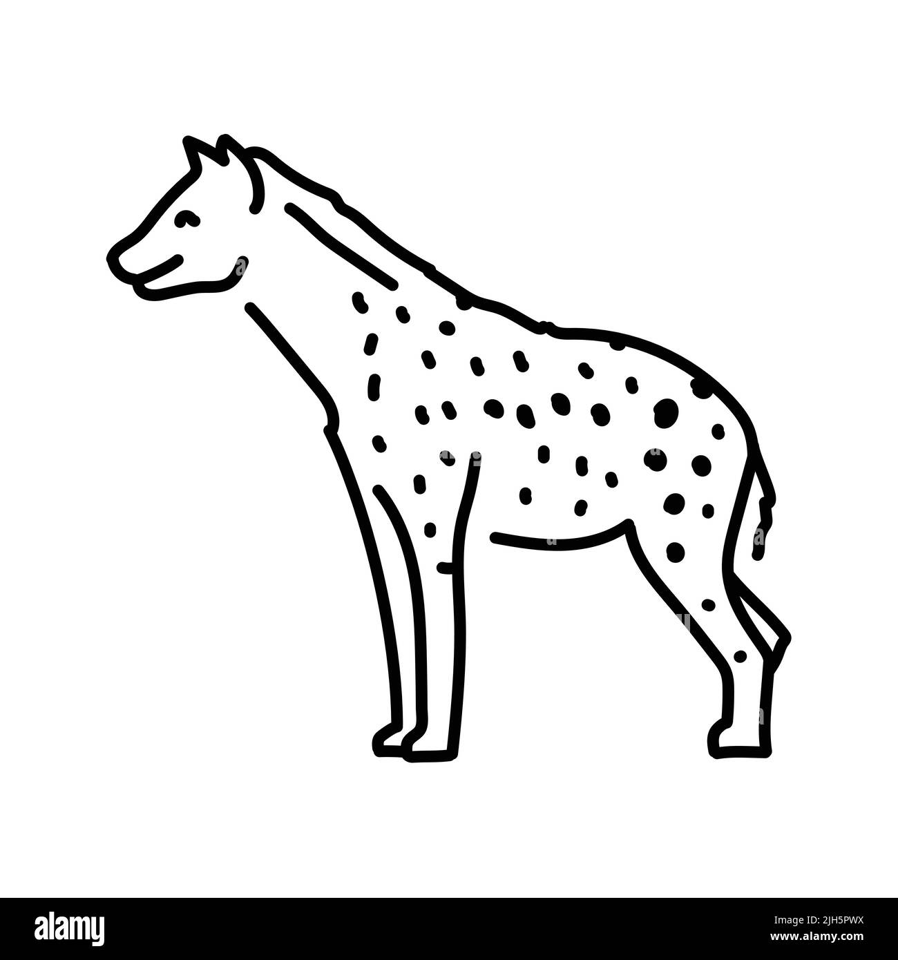 Hyena color line illustration. Animals of Africa Stock Vector Image ...