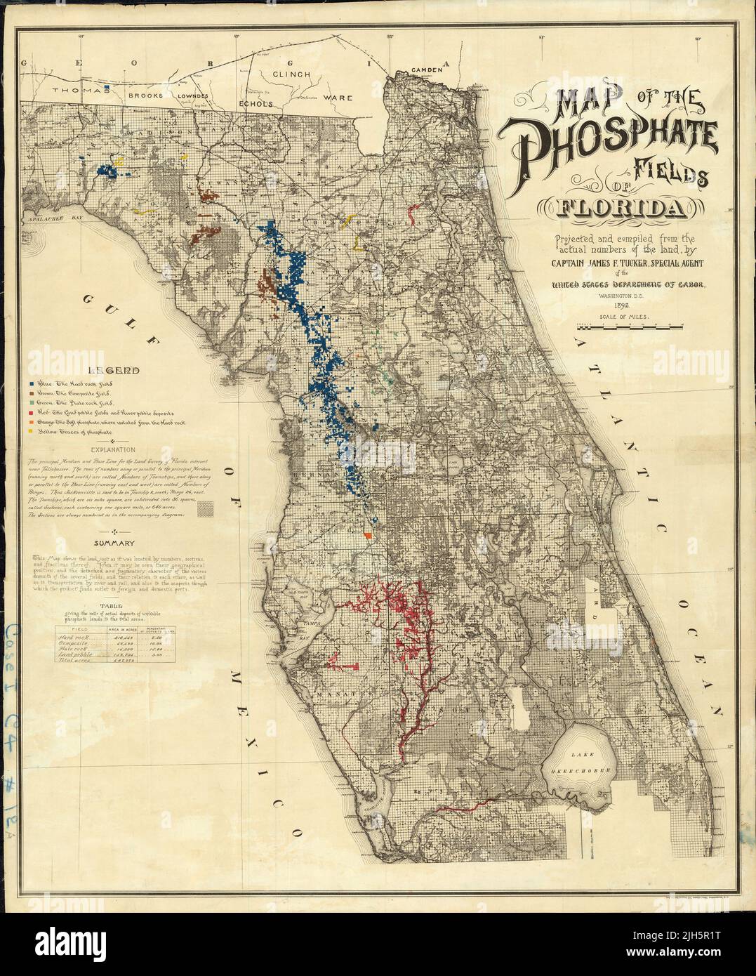 1800s florida map hi-res stock photography and images - Alamy