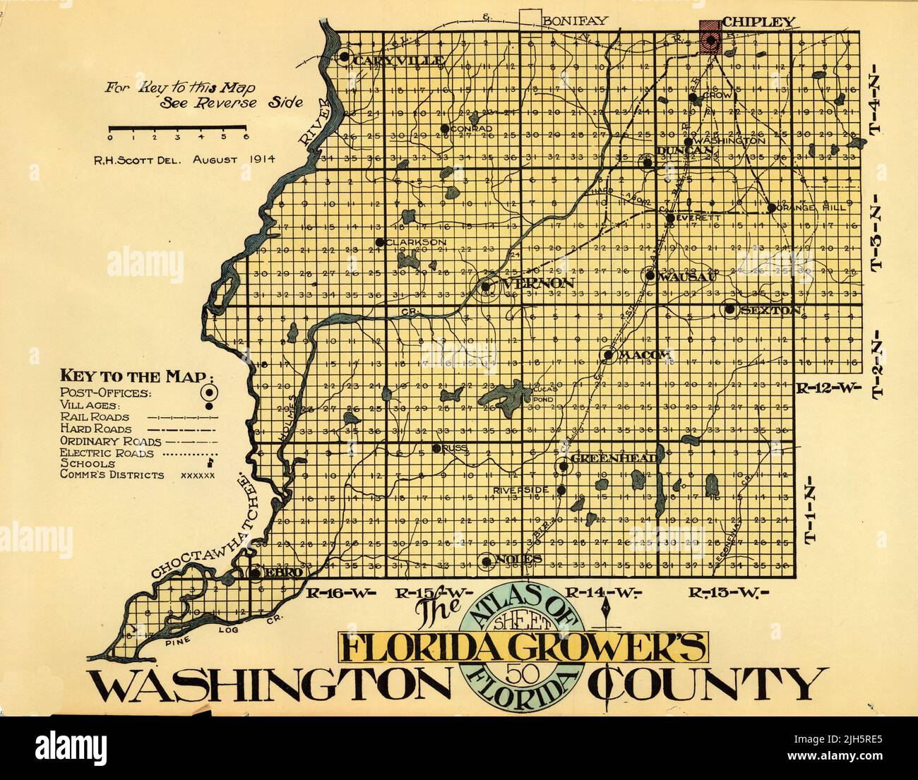Florida map 20th century hi-res stock photography and images - Alamy