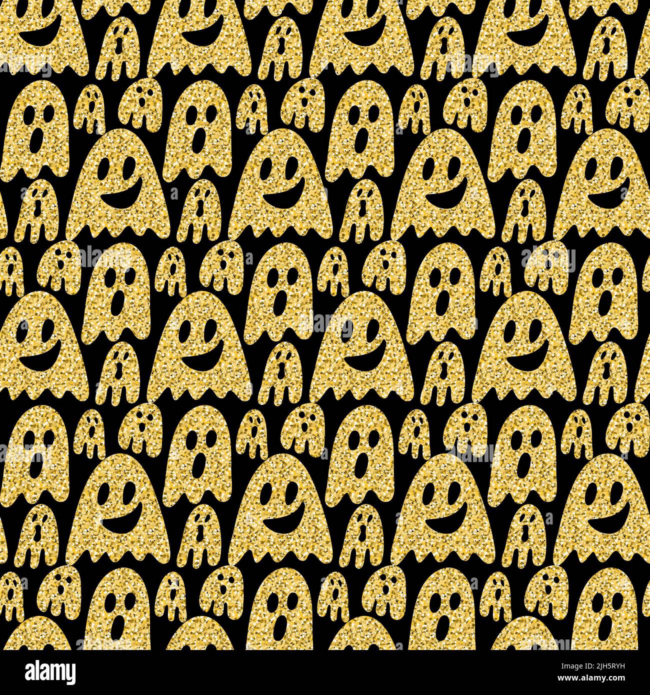 Golden ghost ghost halloween seamless pattern for design decoration ...