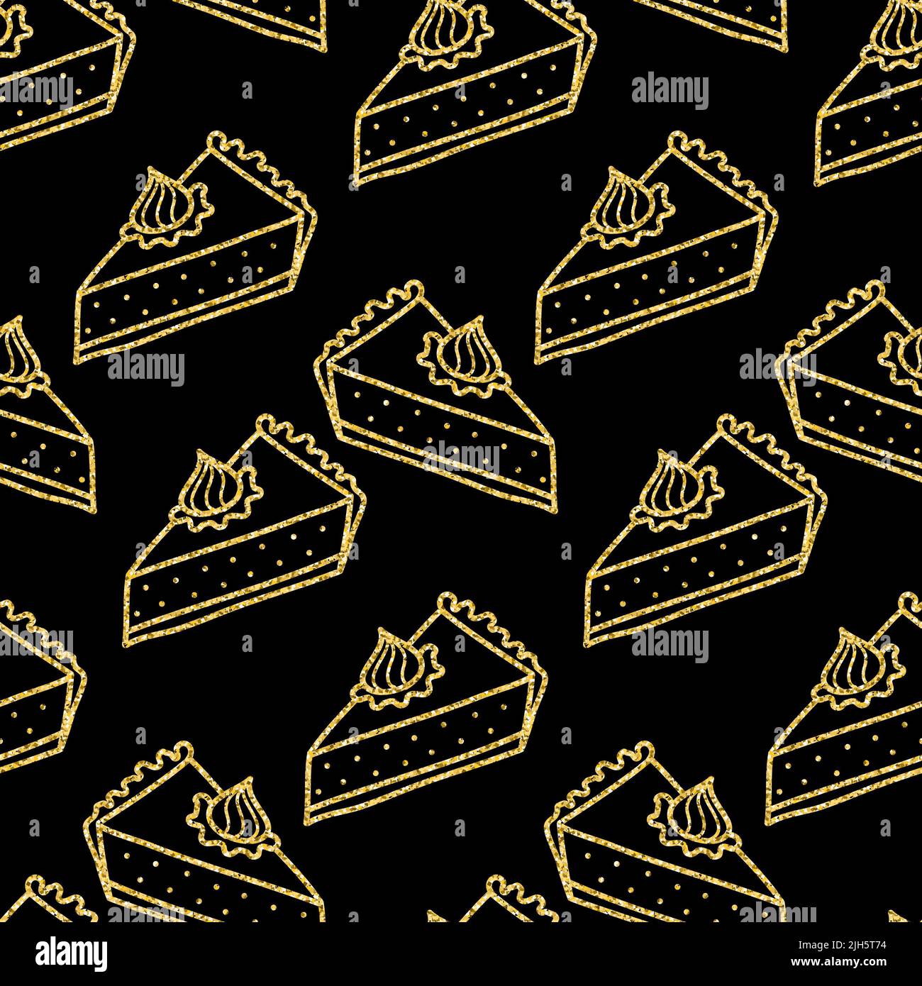 Golden piece of cream pie on black background for creative design ...
