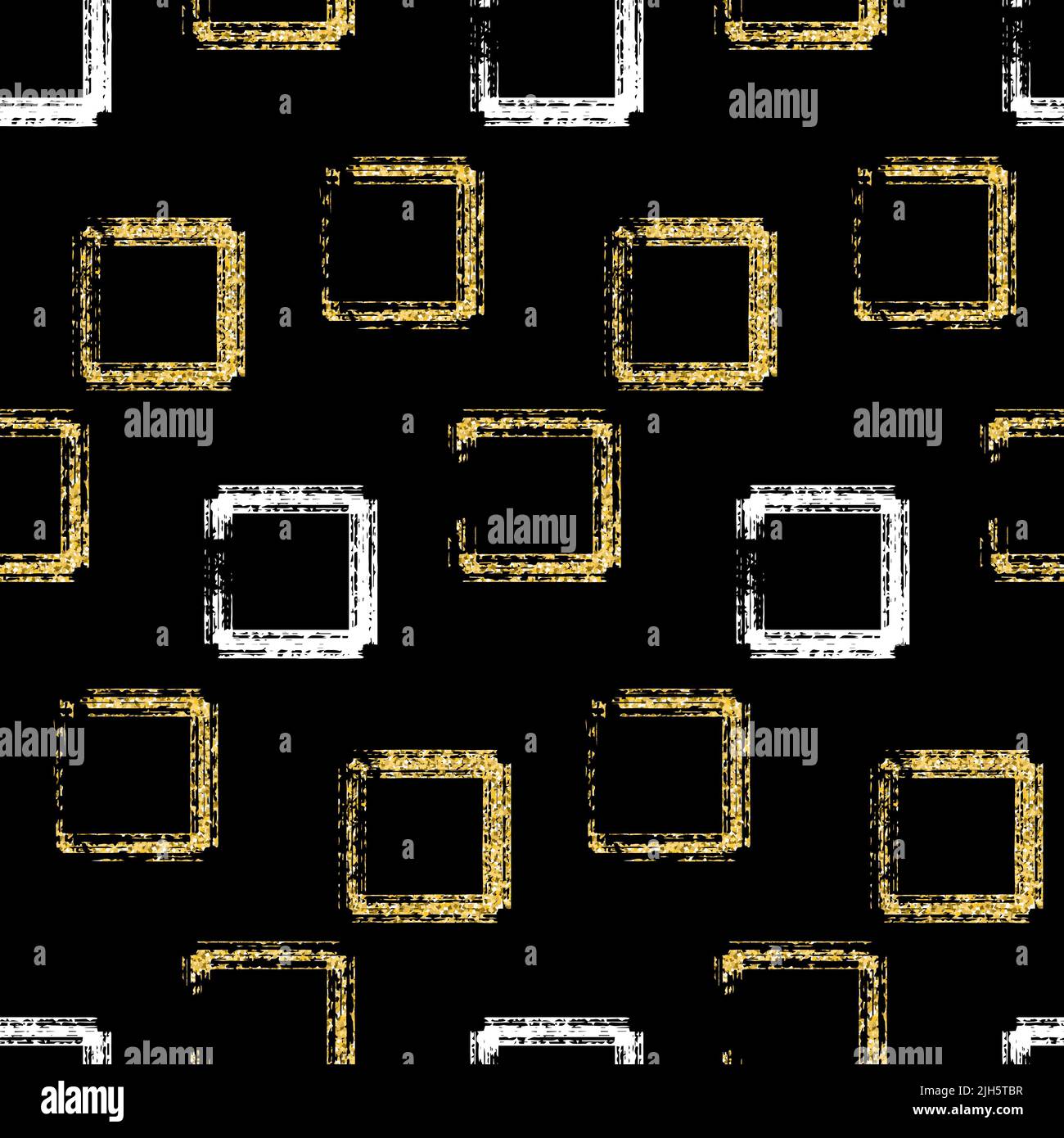 Gold square graffiti brush geometric abstract seamless pattern for ...