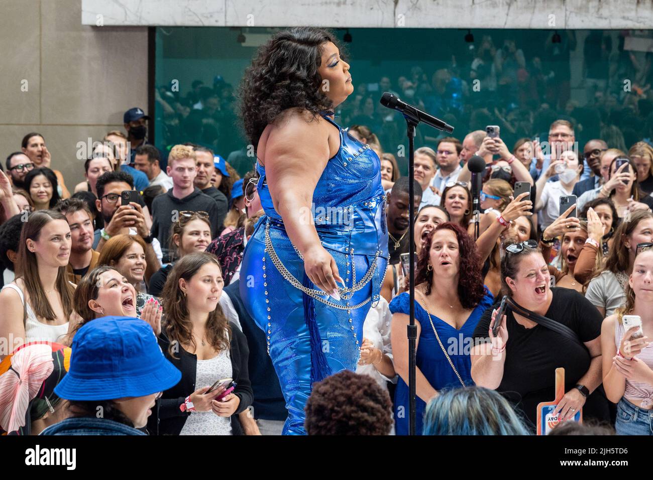 New York, USA. 15th July, 2022. Singer and rapper Lizzo performs on the ...