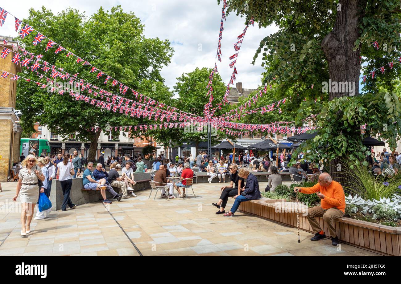 Cafes In Duke of Yorks Square Chelsea London UK Stock Photo - Alamy