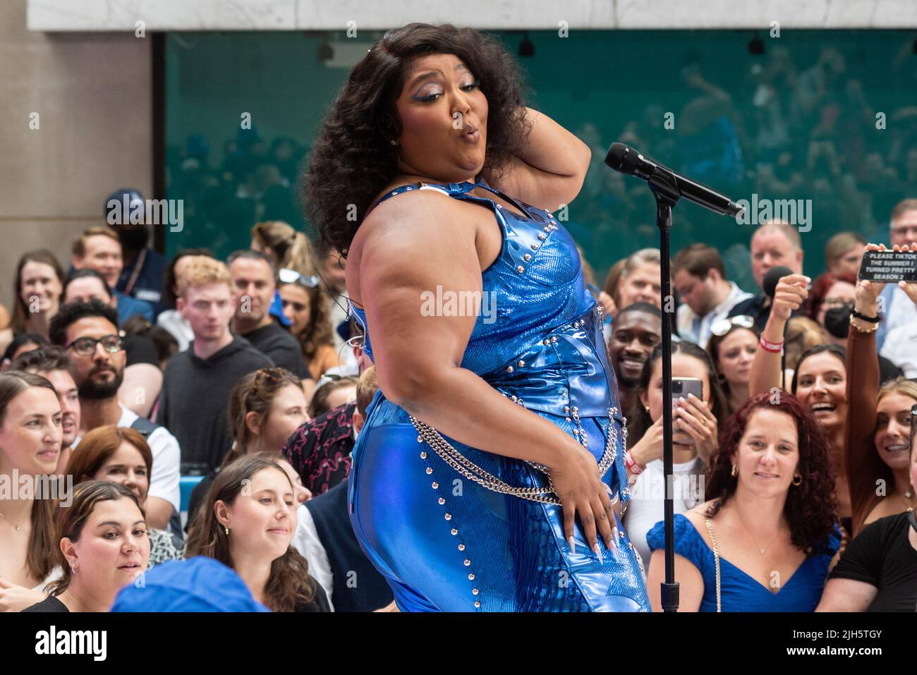New York, USA. 15th July, 2022. Singer and rapper Lizzo performs on the ...