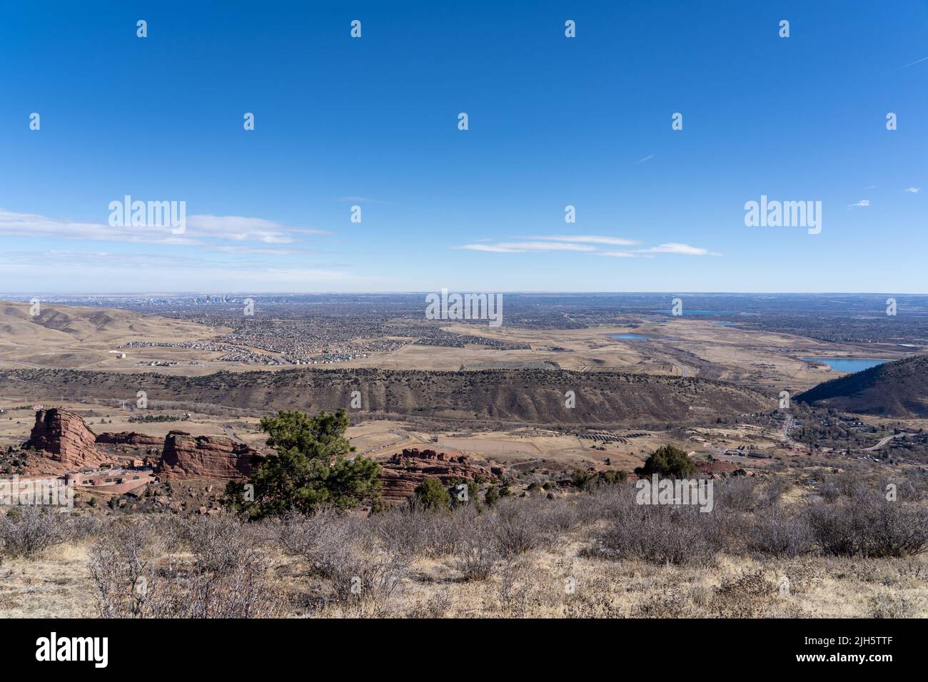 The view of Rod Rocks Amphitheater from Mount Morrison in Denver ...