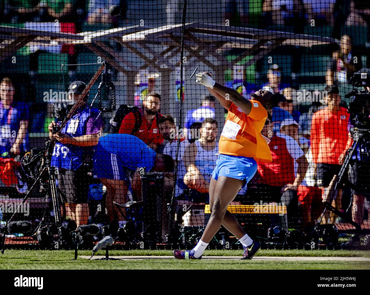 Oregon, USA. 15th July, 2022. EUGENE - Dutch athlete Denzel Comenentia ...