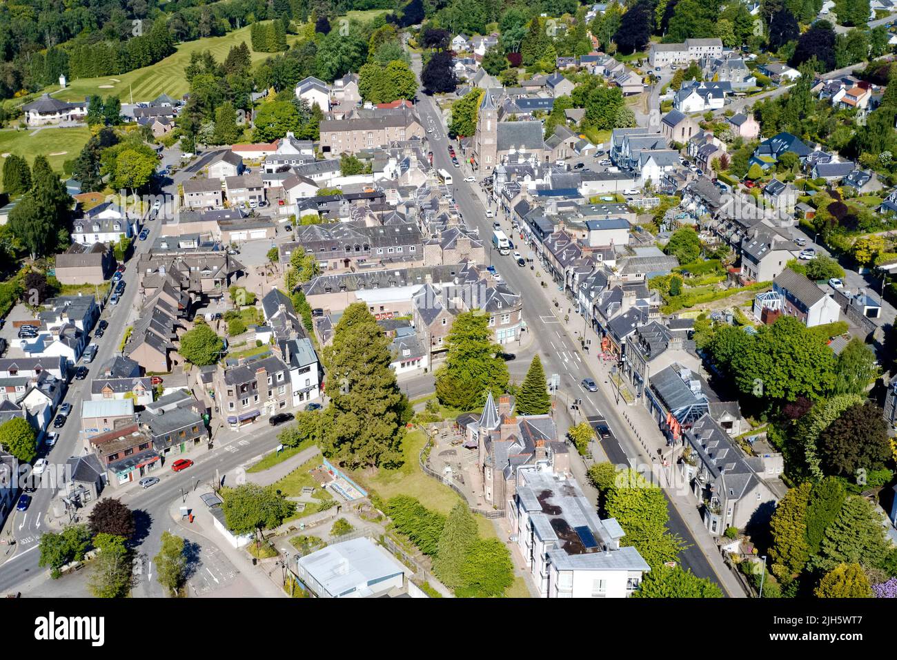 Aerial view of Banchory village in Aberdeenshire Stock Photo - Alamy