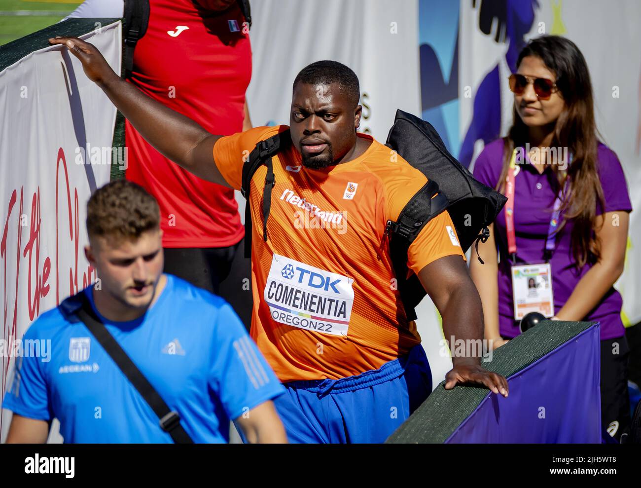 Oregon, USA. 15th July, 2022. EUGENE - Dutch athlete Denzel Comenentia ...