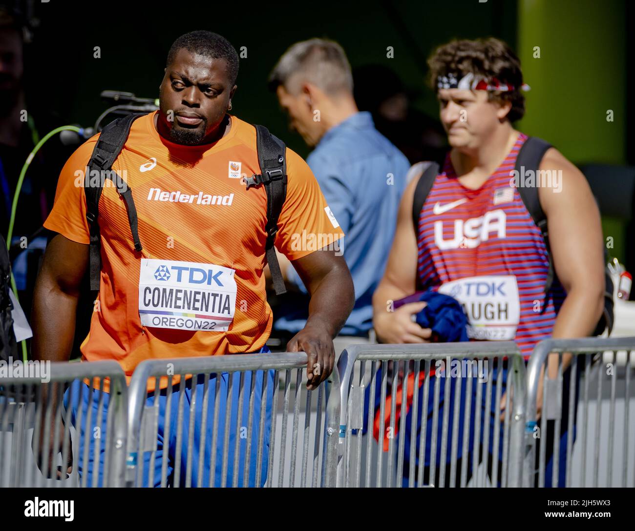 Oregon, USA. 15th July, 2022. EUGENE - Dutch athlete Denzel Comenentia ...