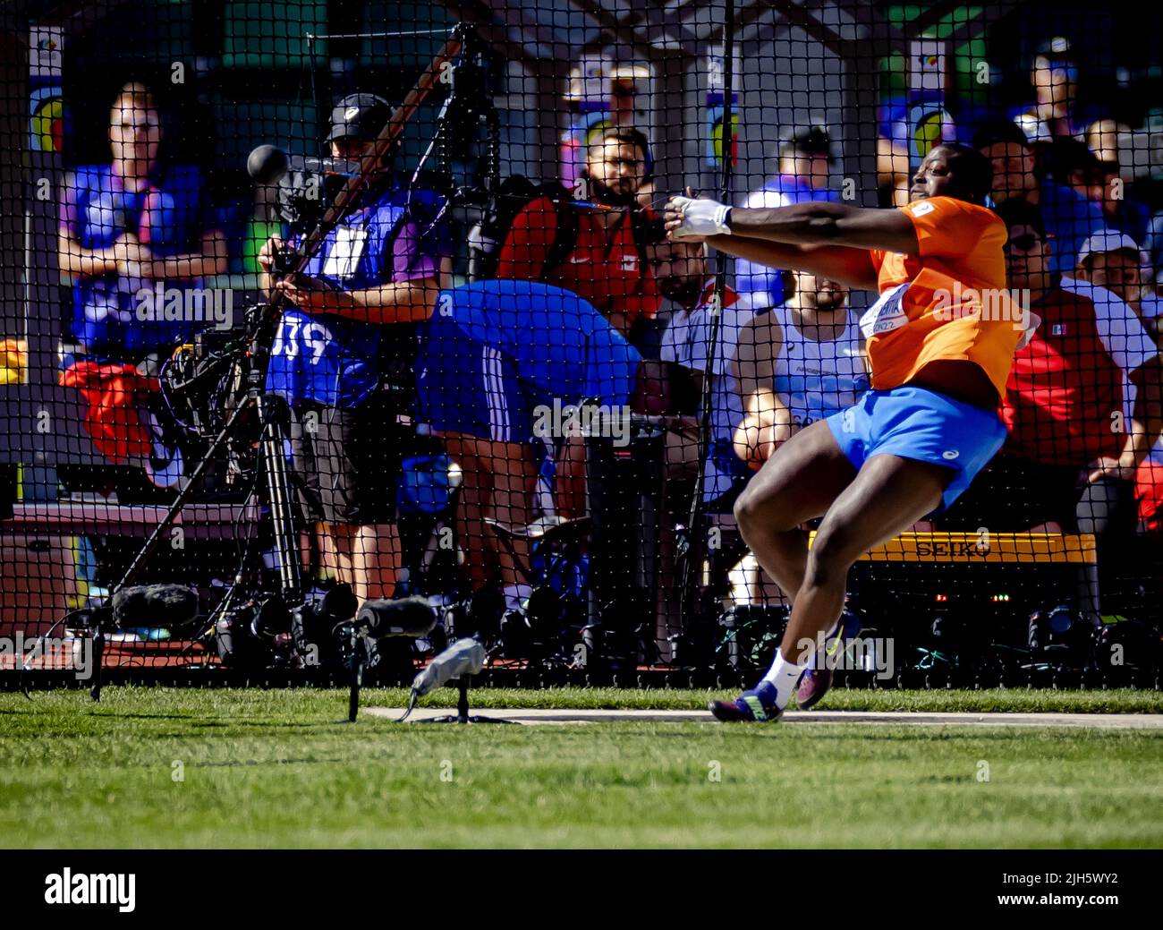 Oregon, USA. 15th July, 2022. EUGENE - Dutch athlete Denzel Comenentia ...
