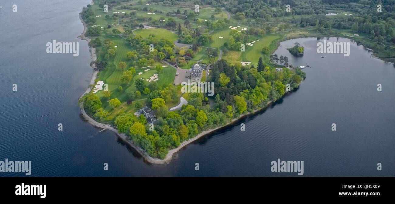 Loch Lomond golf course aerial view Scotland Stock Photo - Alamy