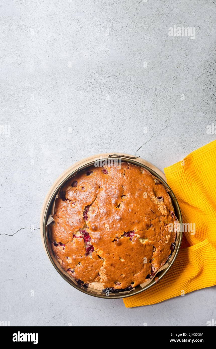 Cherry pie. Delicious summer homemade cake with cherries or other ...