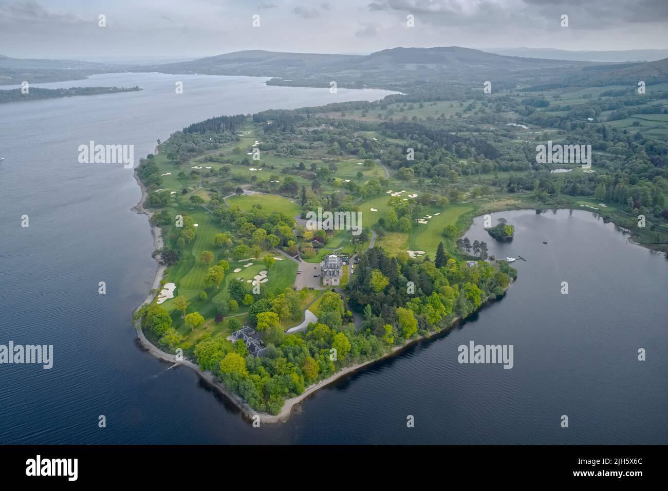 An aerial view of st andrews and the golf course hi-res stock ...