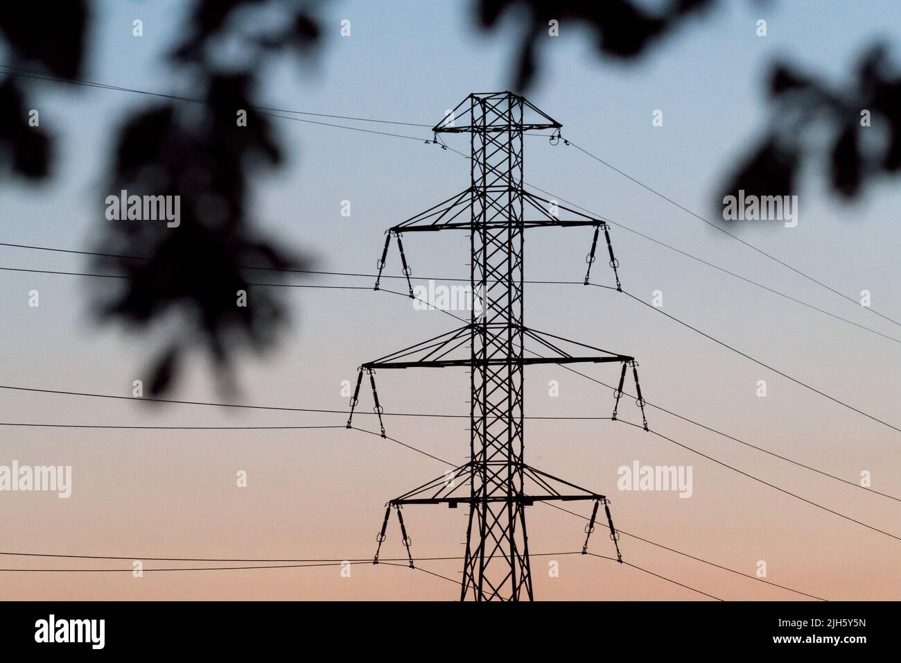 High voltage power lines in Gdansk, Poland © Wojciech Strozyk / Alamy ...