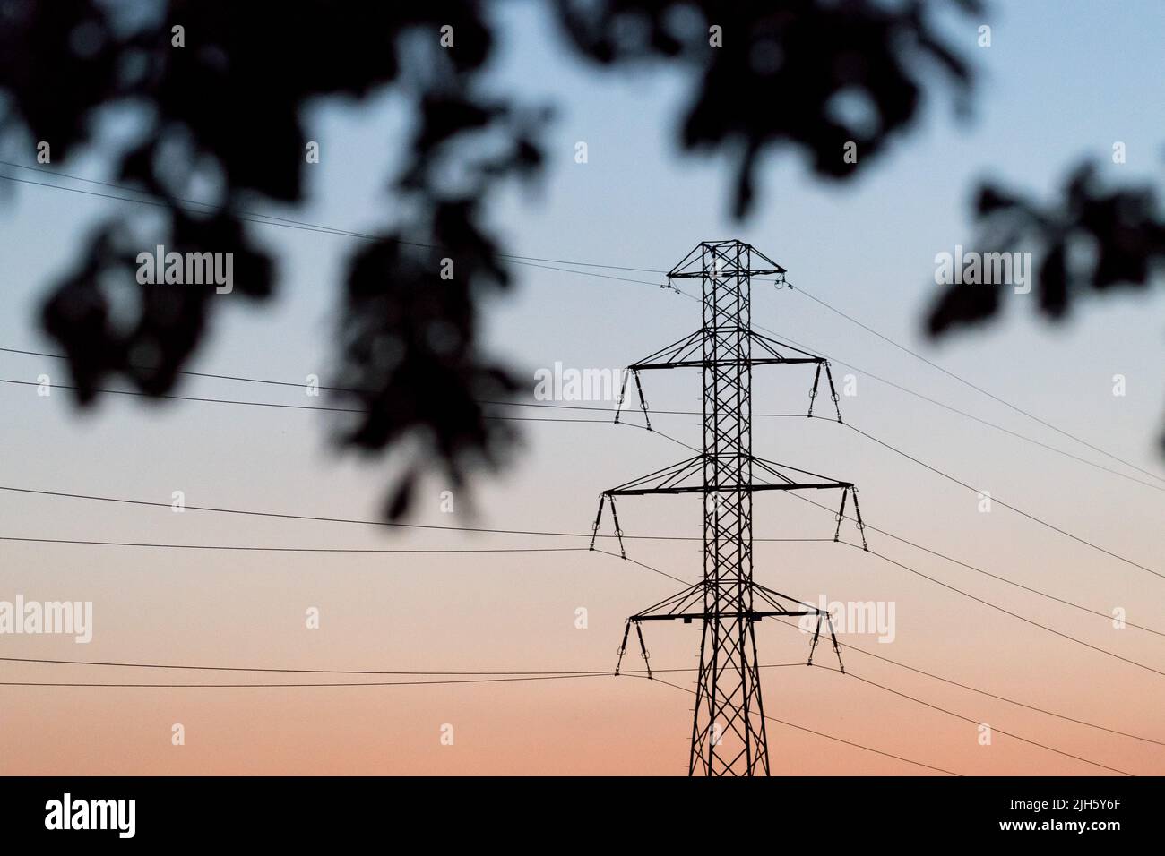 High voltage power lines in Gdansk, Poland © Wojciech Strozyk / Alamy ...