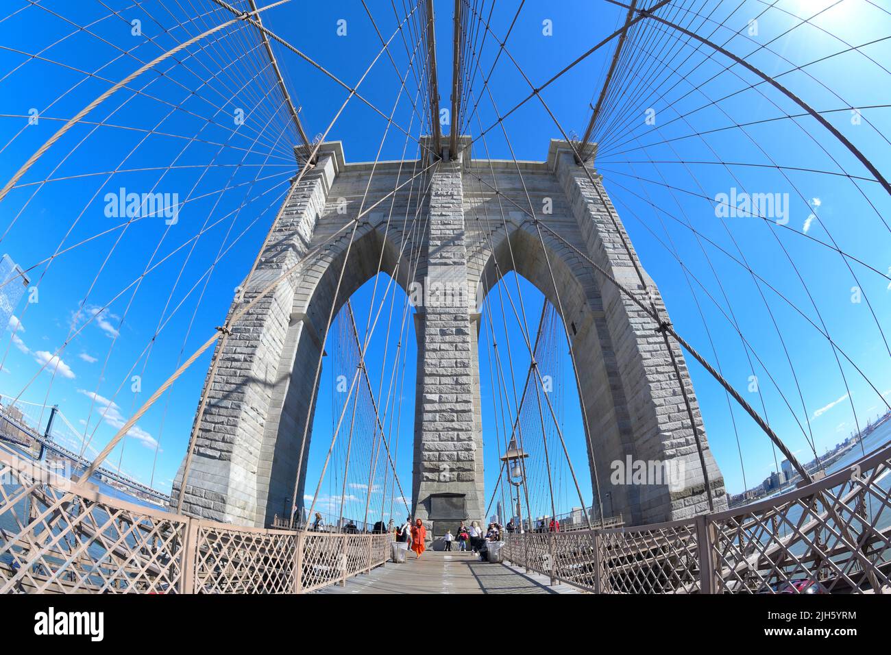 Statue john roebling suspension bridge hi-res stock photography and ...