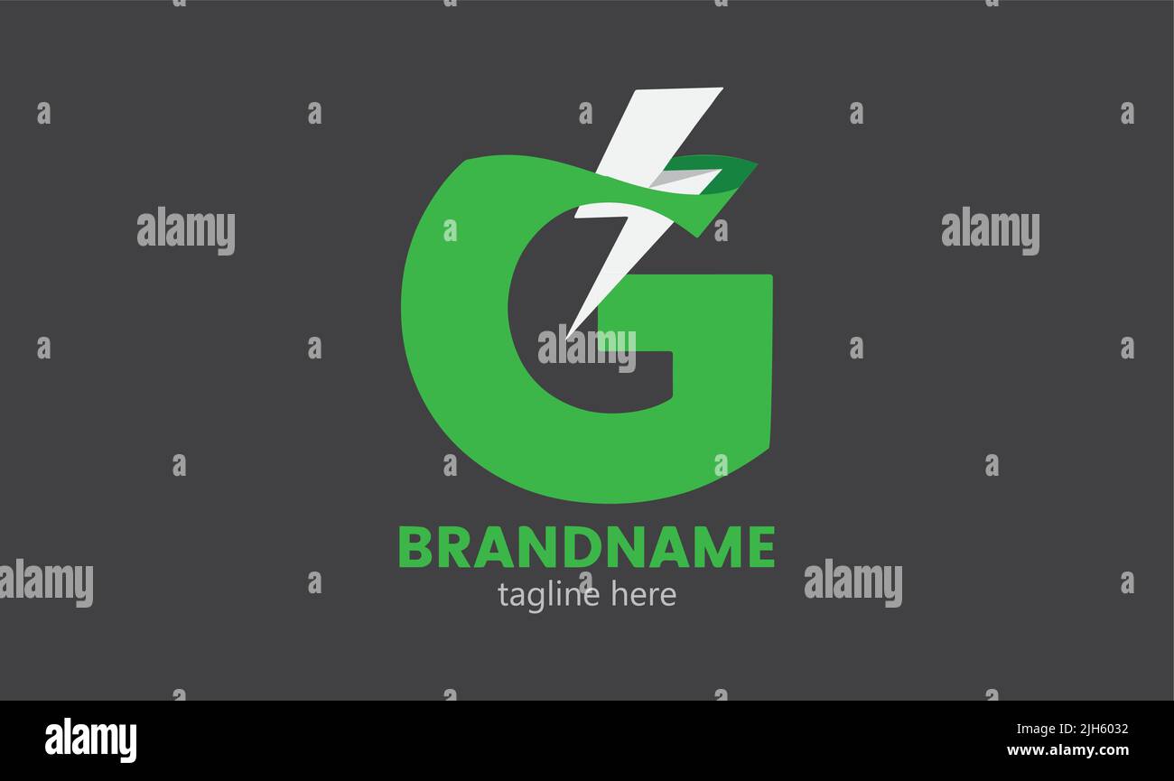 Letter g lightning logo icon design template vector image. Letter g ...