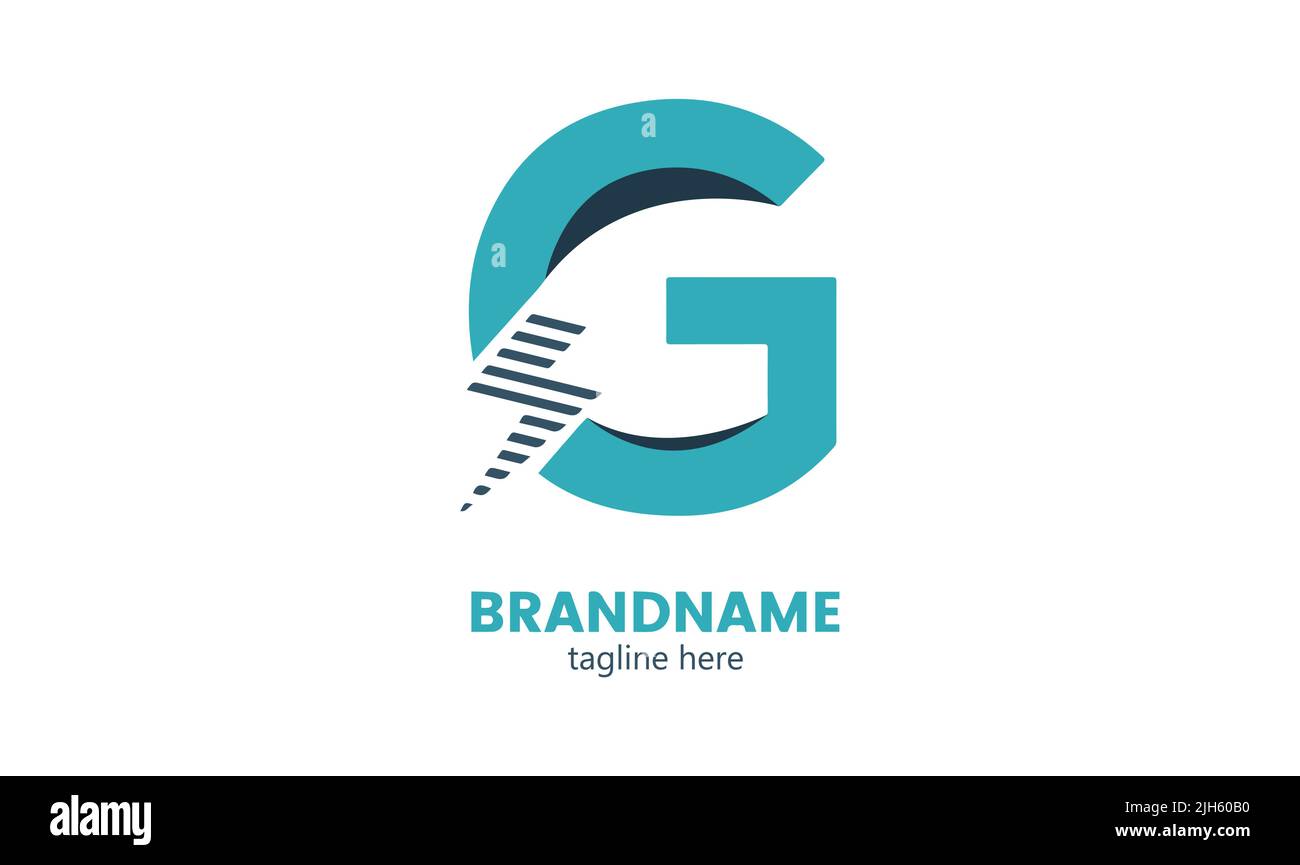 Letter g lightning logo icon design template vector image. Letter g ...