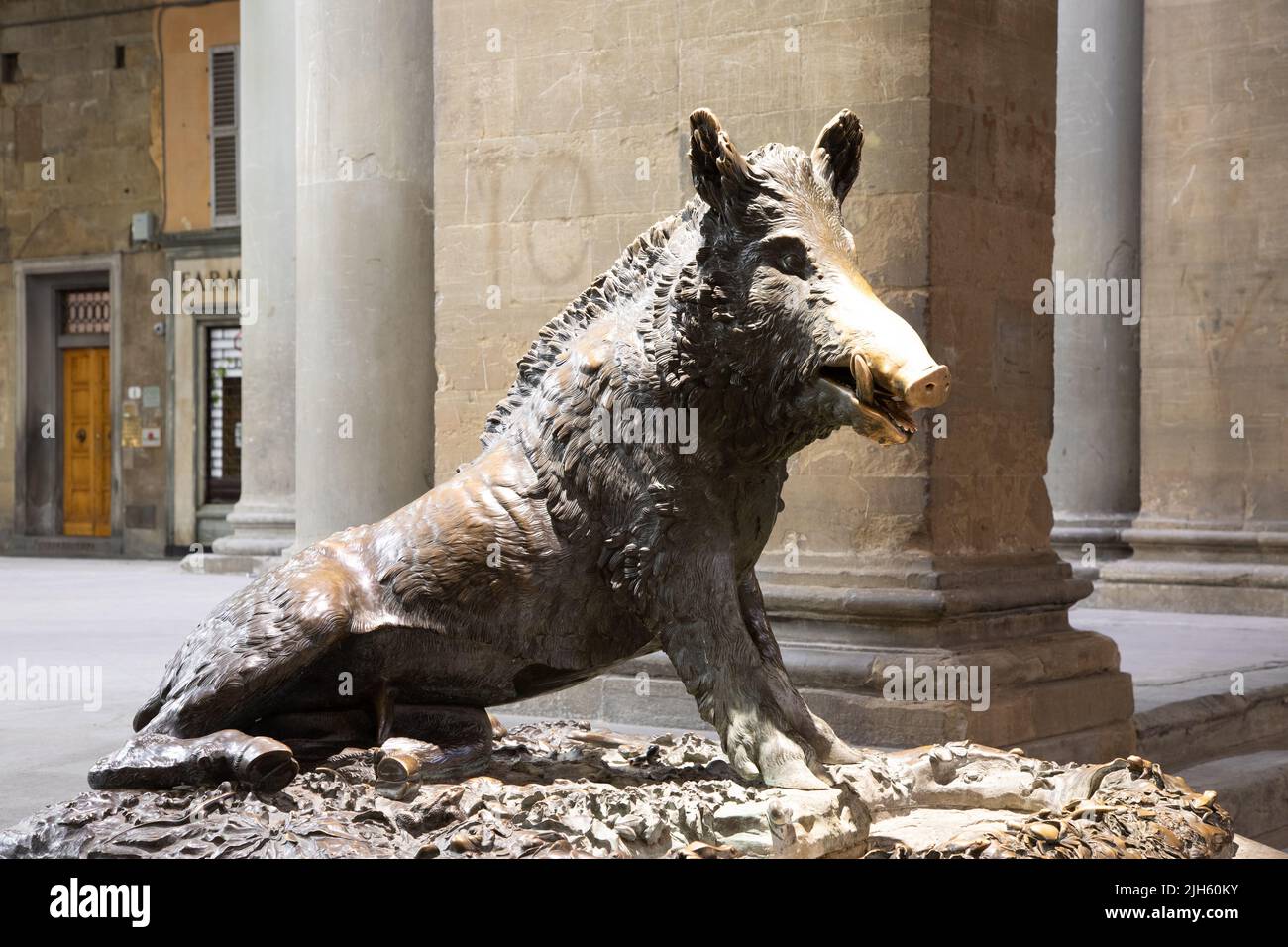 Florence, Italy - Circa January 2022: the antique pig statue, symbol of ...