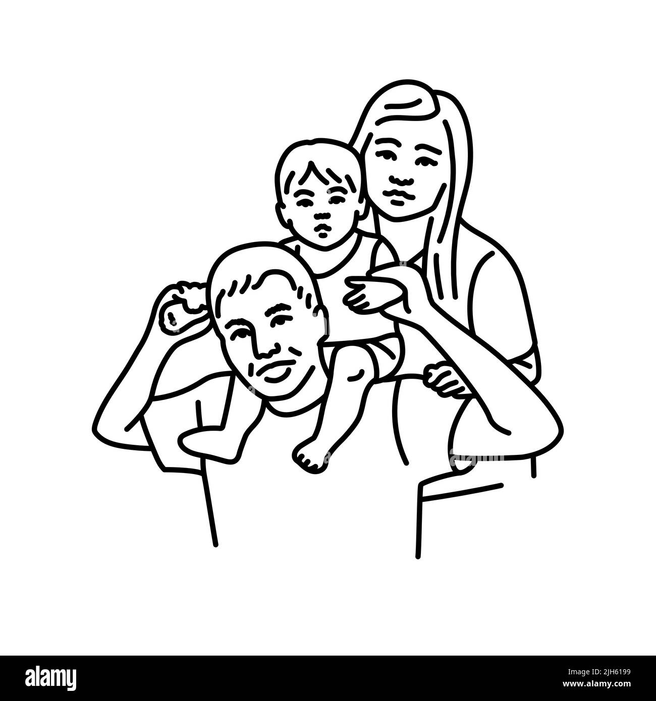 Portrait chinese family son Stock Vector Images - Alamy
