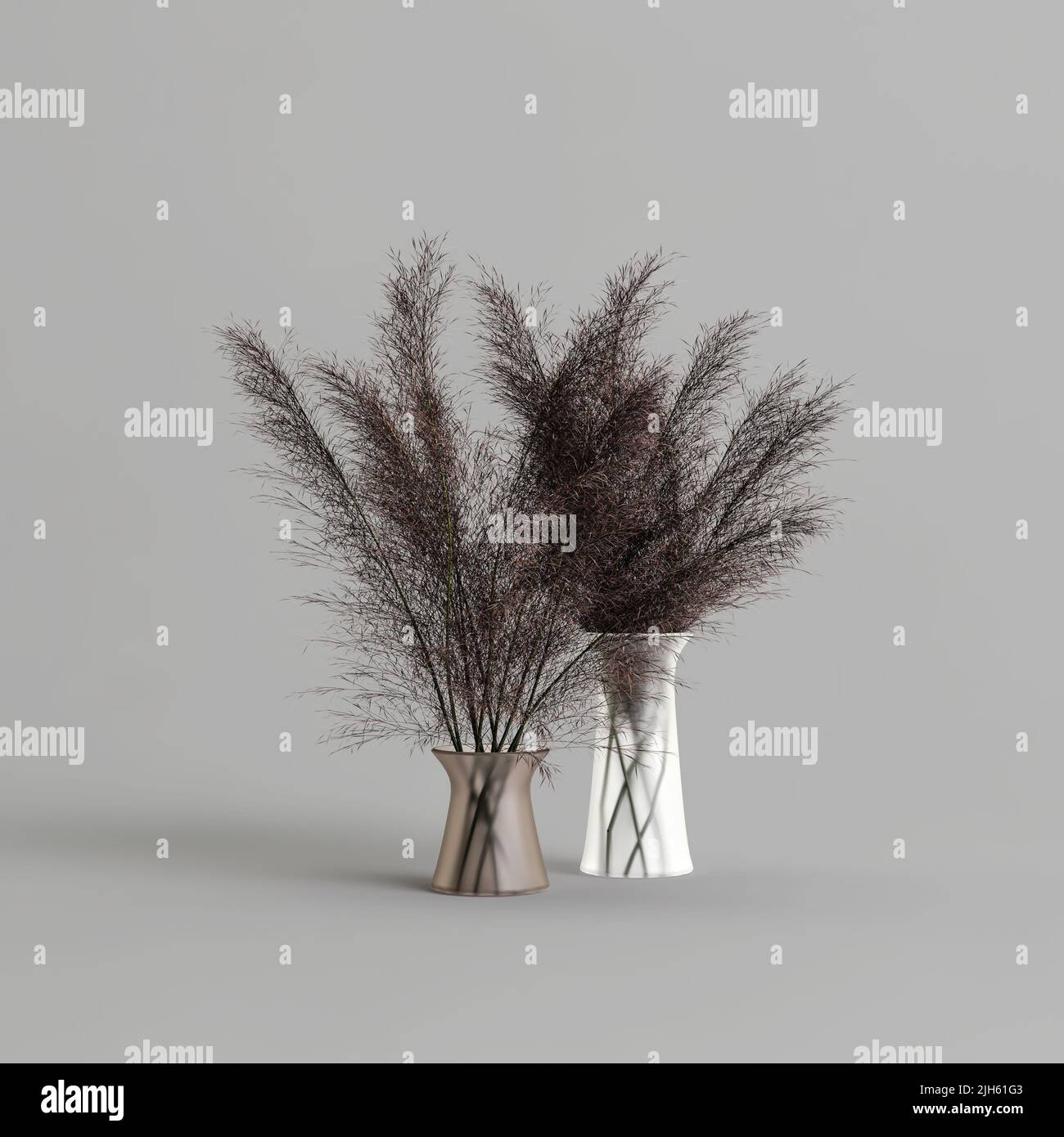 3d illustration of set decorative vase inside isolated on white ...
