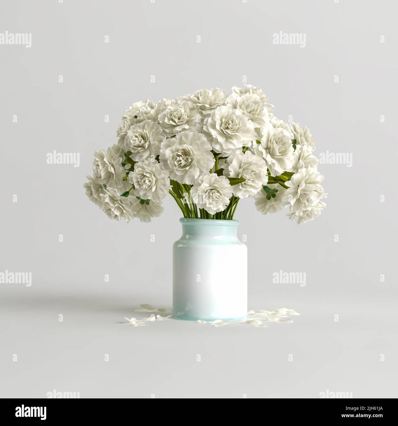 3d illustration of decorative flower vase inside isolated on white ...