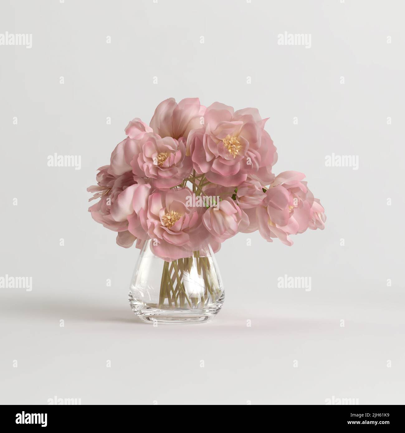 3d illustration of decorative flower vase inside isolated on white ...