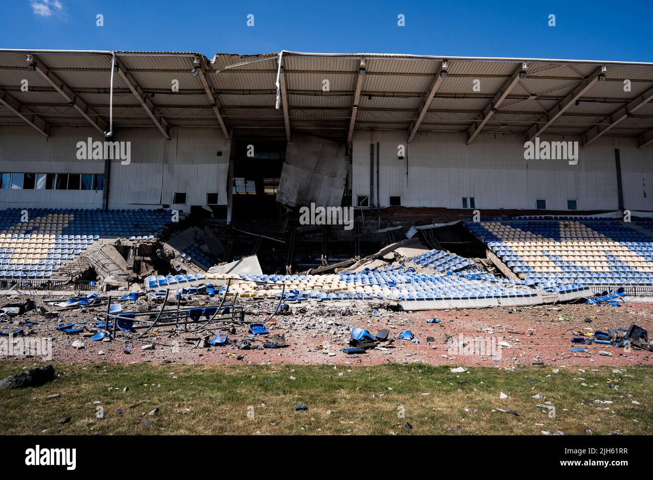 July 15, 2022, Bakhmut, Donets'k Oblast, Ukraine: Olympic stadium ...