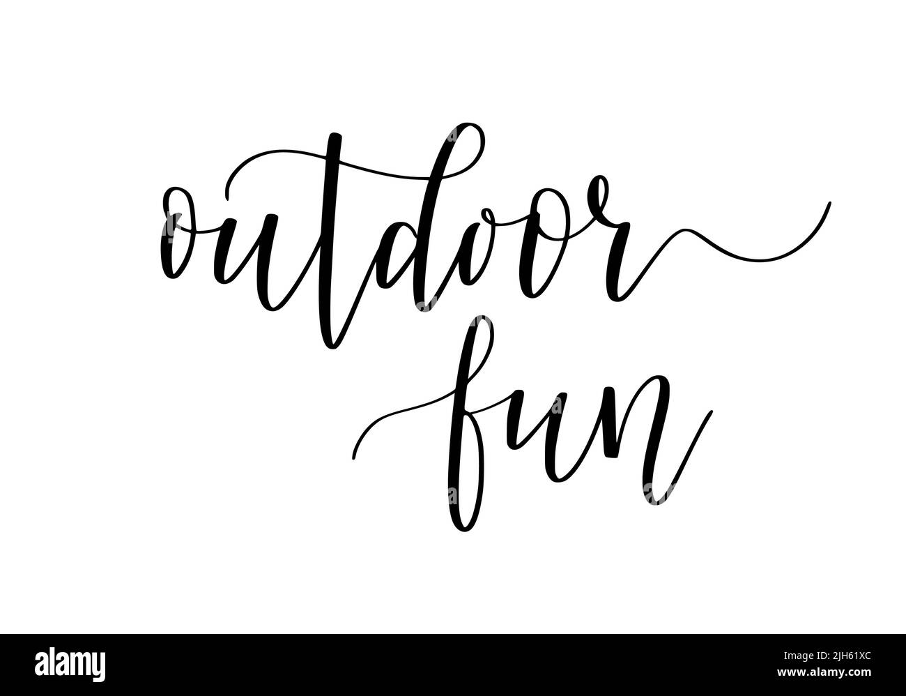 Outdoor fun. Cute modern calligraphy travel design Stock Vector Image ...