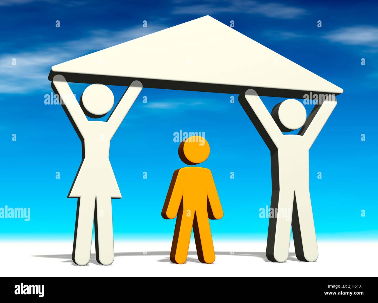 The parents as protection for the child Stock Photo - Alamy