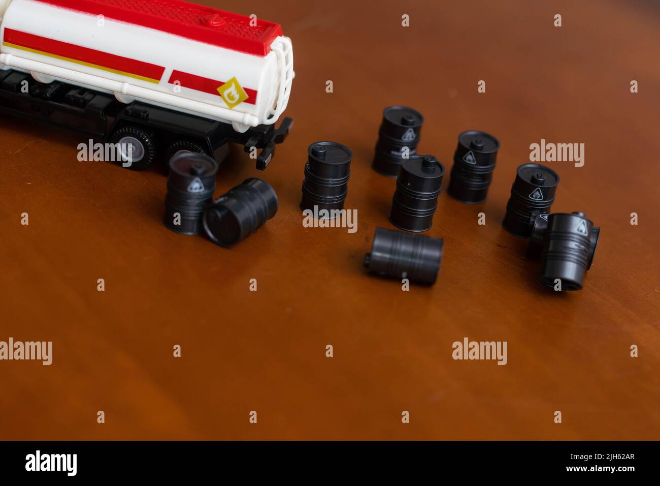 toy barrels and truck, miniature Stock Photo - Alamy