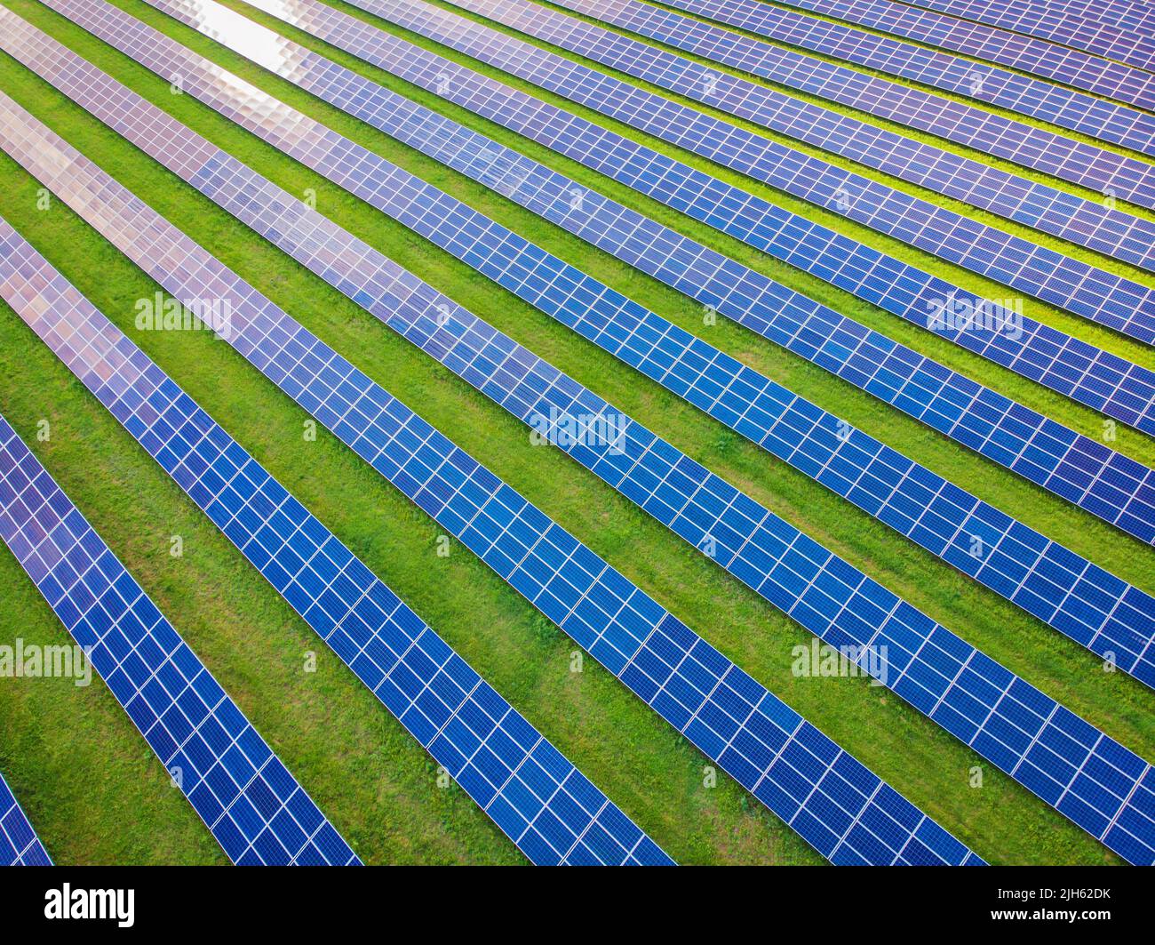 Top view of solar panels field solar cell from above. Alternative ...