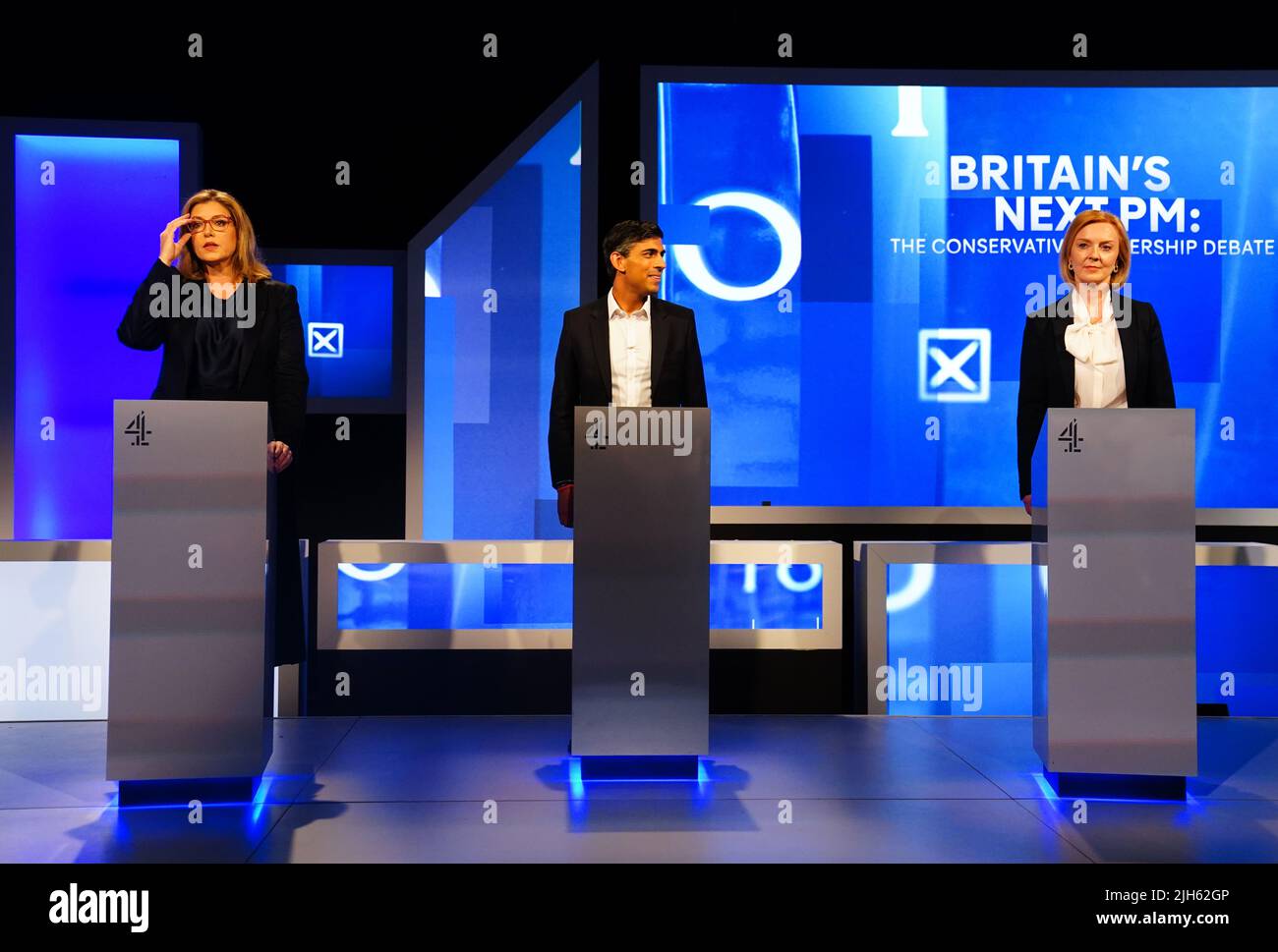 (Left-right) Kemi Badenoch, Penny Mordaunt, Rishi Sunak, Liz Truss and ...