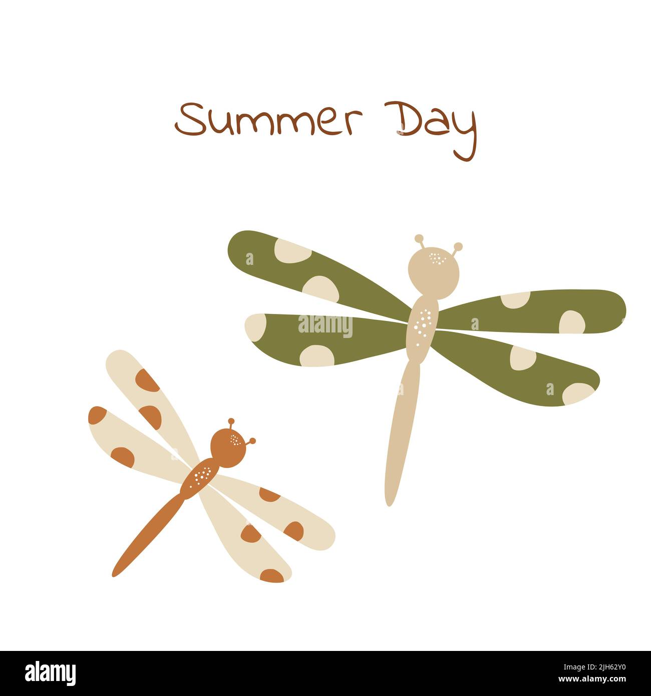 Dragonfly cartoon vector paintings set with text smile. Beautiful ...