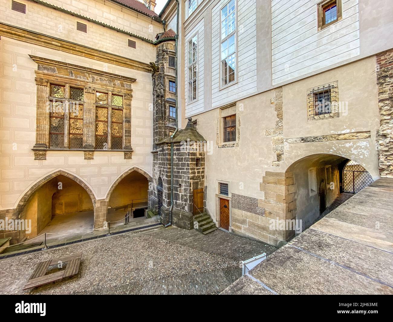 Narrow streets, stairs and wonderful palaces in Prague Castle. A unique ...